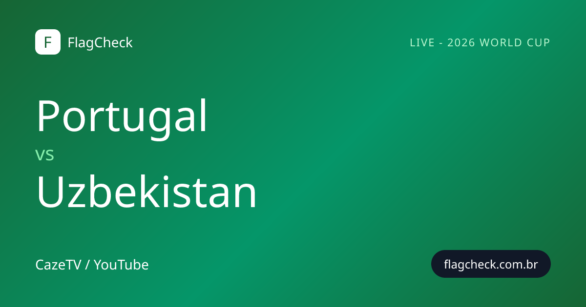 Portugal vs Uzbekistan LIVE — 2026 World Cup | Watch Free on CazéTV