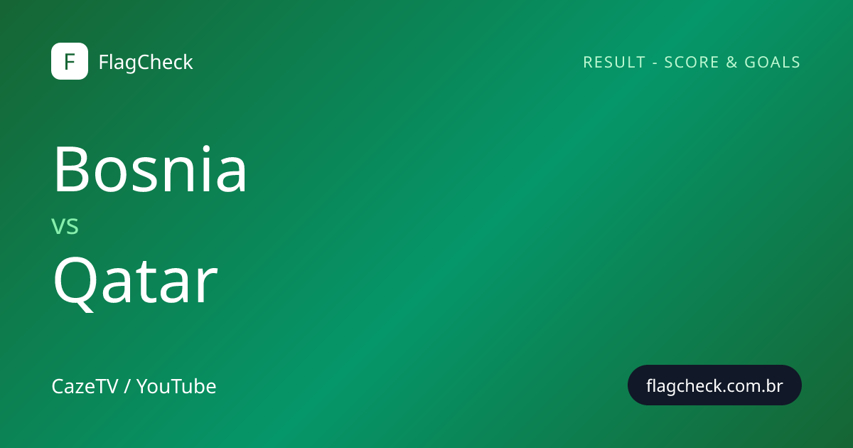 Bosnia vs Qatar — Result, Score and Goals | 2026 World Cup