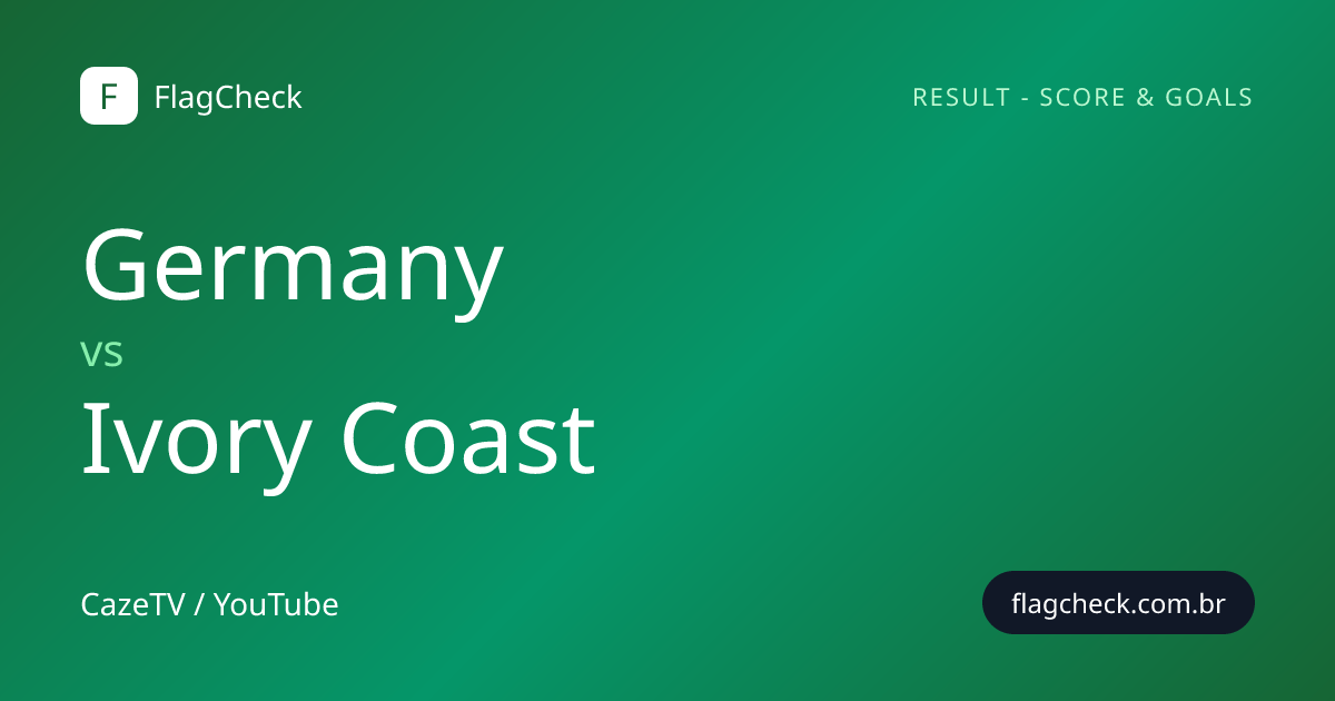 Germany vs Ivory Coast — Result, Score and Goals | 2026 World Cup