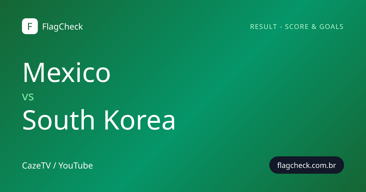 Mexico vs South Korea — Result, Score and Goals | 2026 World Cup