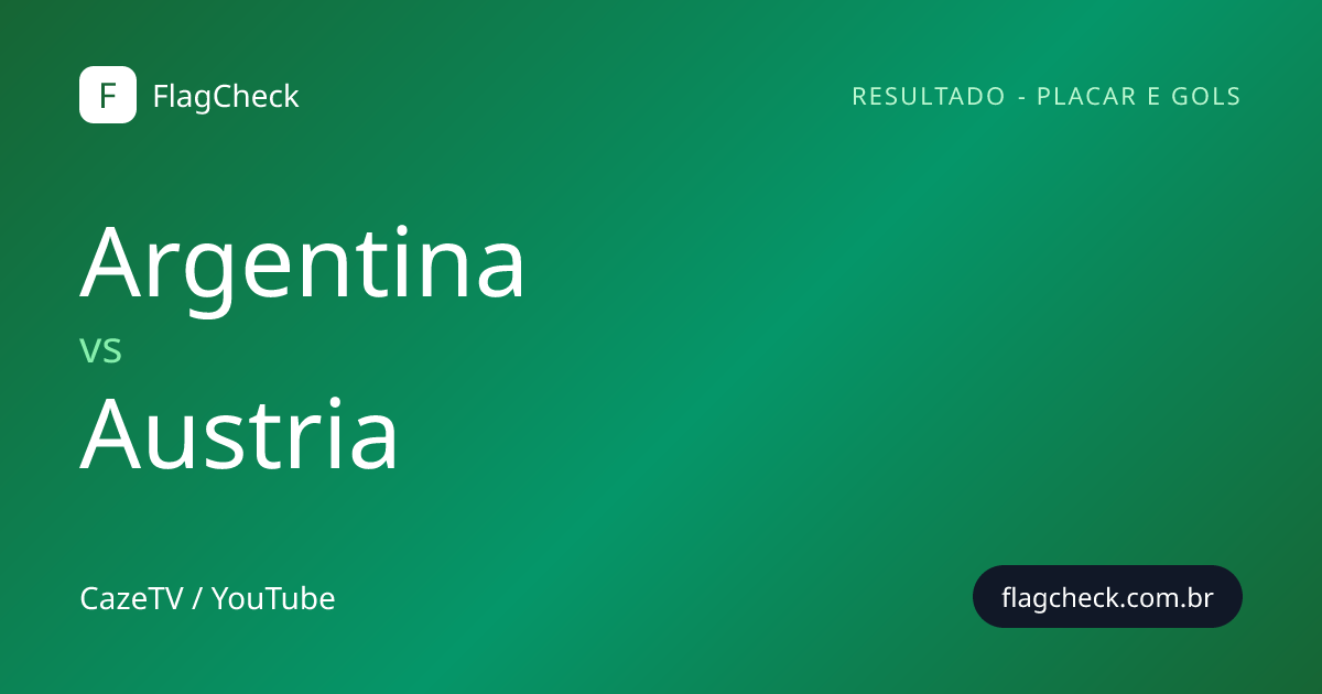 Argentina x Áustria — Resultado, Placar e Gols | Copa do Mundo 2026